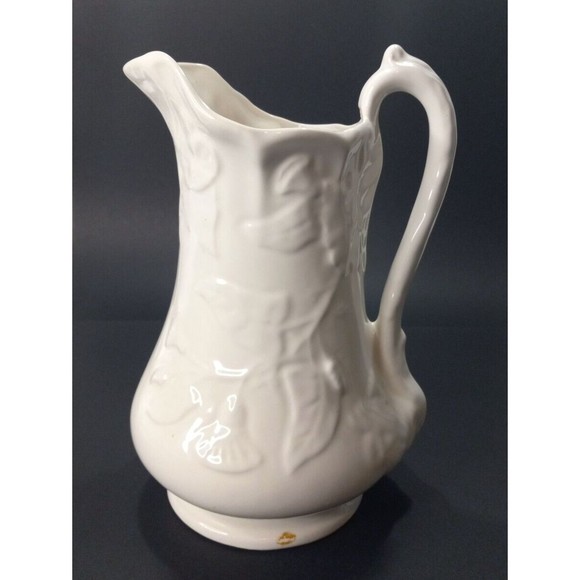 Dining | Vintage Pitcher Florals Leaves French Country Farmhouse ...